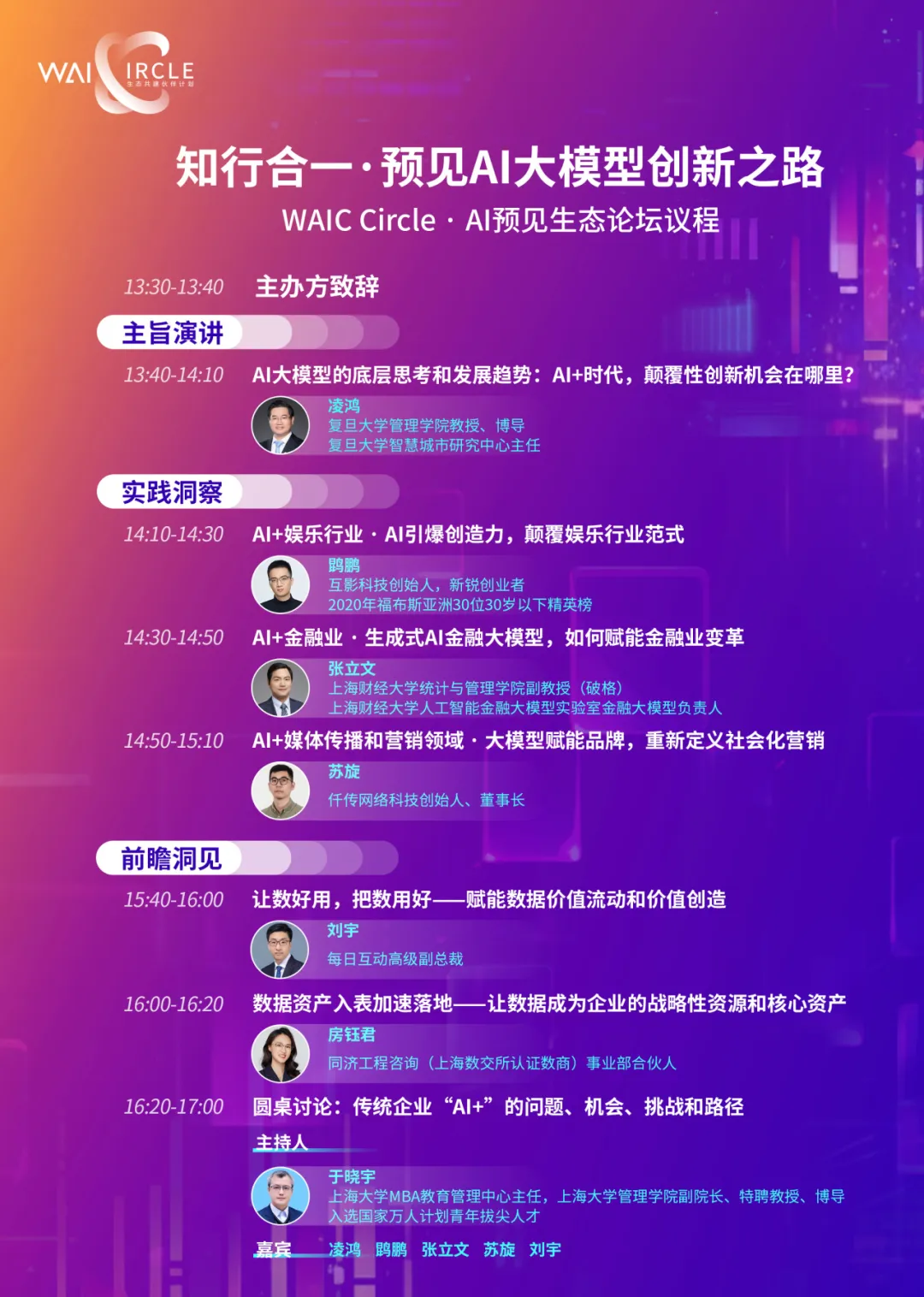 WAIC Circle · AI预见生态论坛预告｜知行合一，预见AI大模型创新之路！-上海人工智能展-聚展